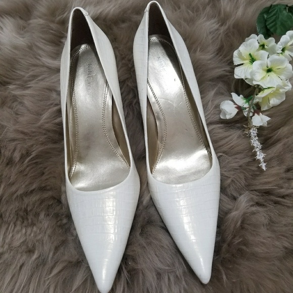 Nine West | Shoes | Nine Westnwot Womens White 3 Inch Heels | Poshmark
